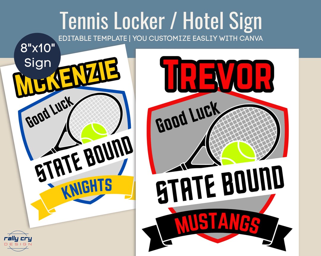 Good Luck Tennis Locker Decoration Sign Tag, Tennis Team Hotel Door ...