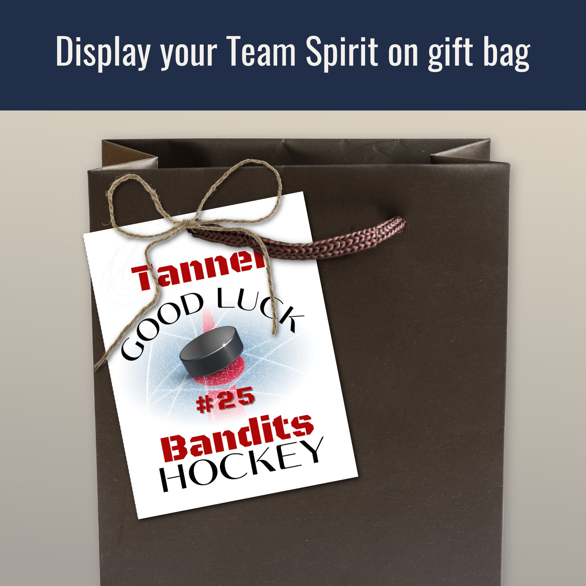 Good Luck Hockey Name Gift Tag Travel Treat Label Hockey - Etsy