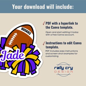 Football Cheerleader Name Tag, Cheerleader Locker Decoration, Cheer ...