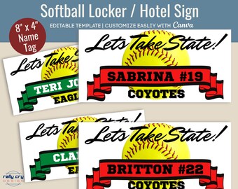 Softball Door Poster Template - Etsy