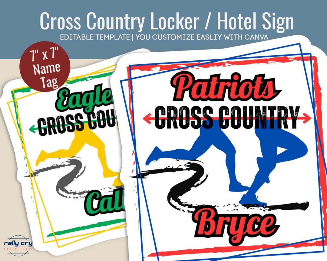 Cross Country Locker Decoration Cutout Sign, XC Travel Team Hotel Sign ...