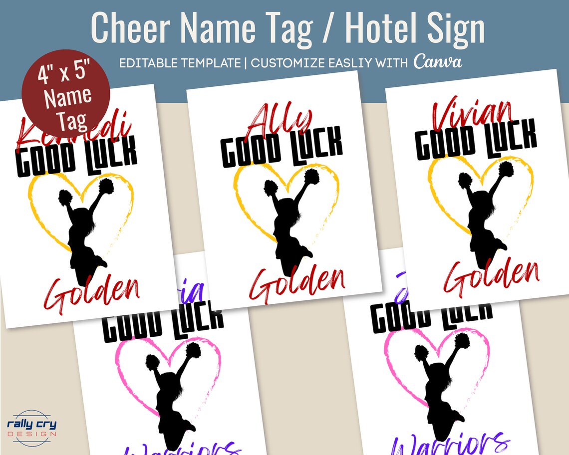 Good Luck Cheerleader Name Gift Tag Locker Decoration Name - Etsy