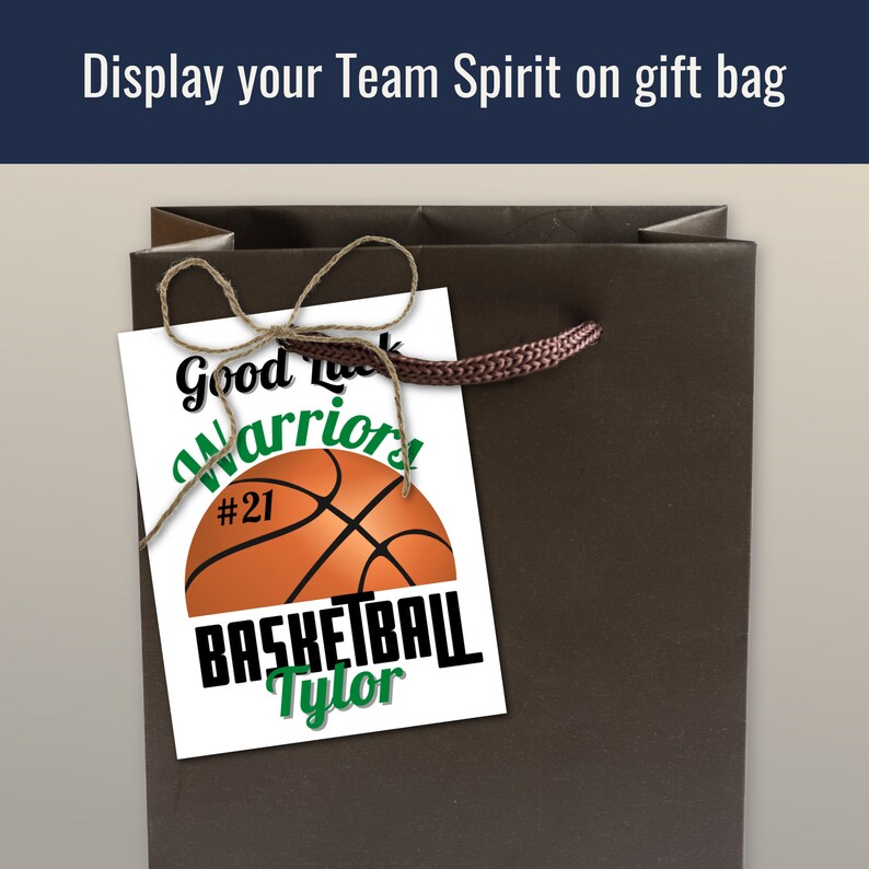 Good Luck Basketball Name Gift Tag Basketball Goodie Bag Name - Etsy