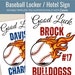 Good Luck Baseball Locker Decoration Name Tag, Hotel Door Sign, Locker ...