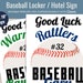 Good Luck Baseball Locker Decoration Name Tag, Hotel Door Sign, Locker ...