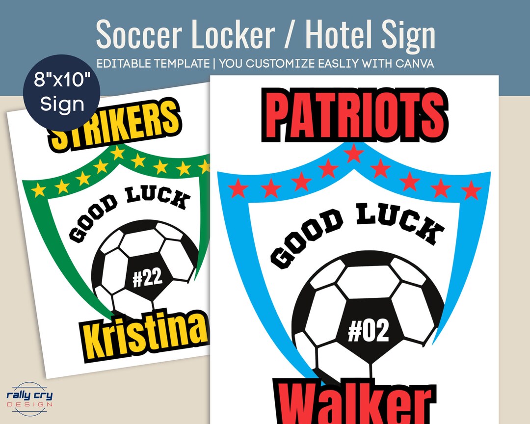 Soccer Good Luck Travel Hotel Door Sign, Locker Decoration Tag, Club ...