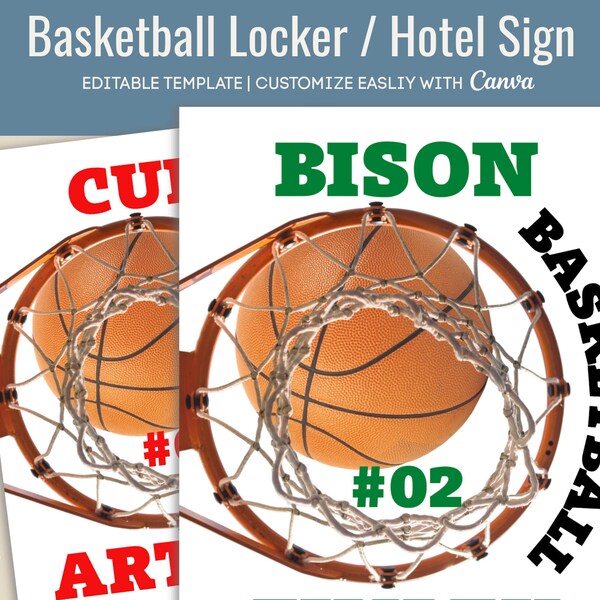 Basketball Locker Poster Template - Etsy