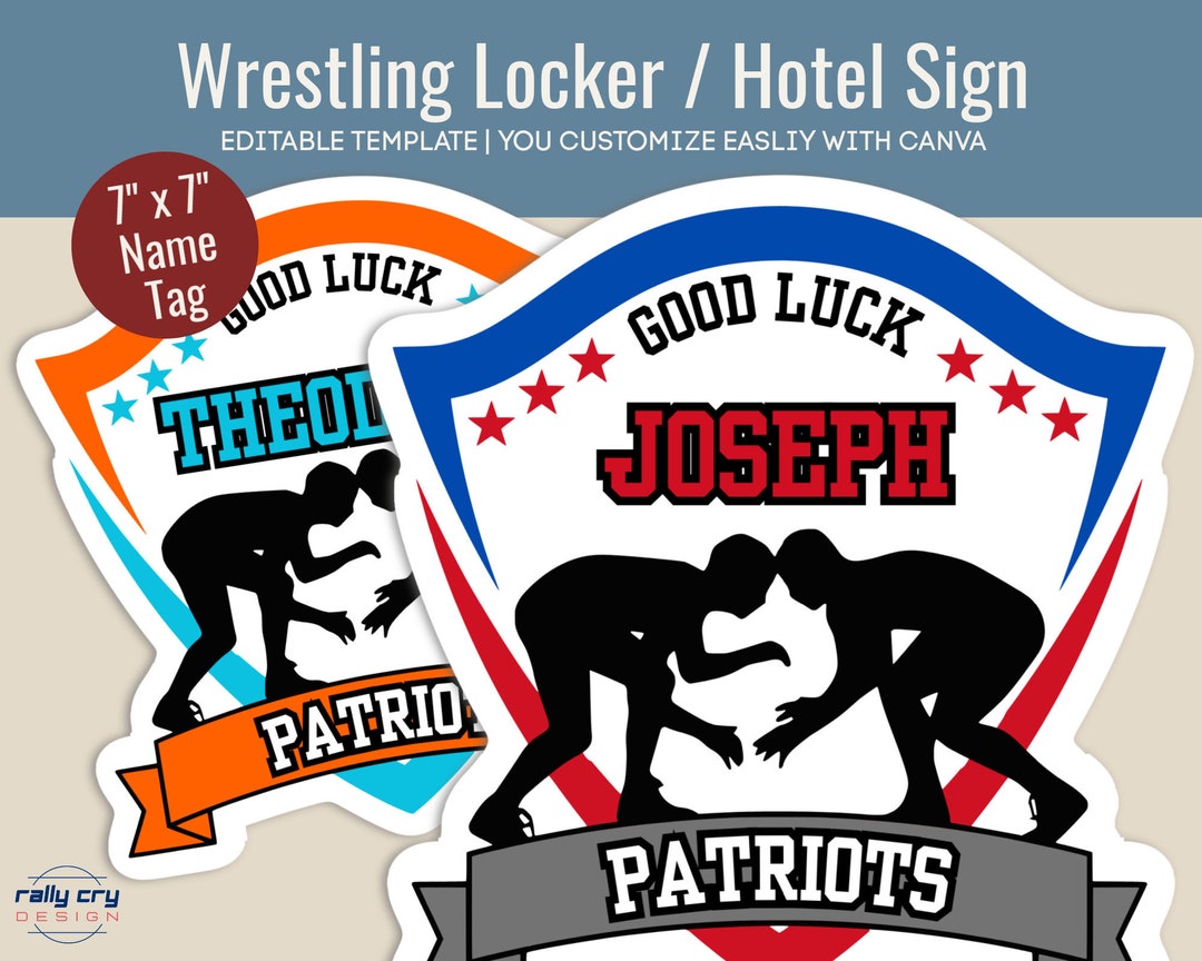 Good Luck Boys Wrestling Hotel Door Sign, Locker Room Decoration ...