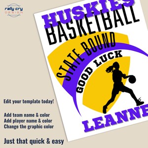 Good Luck Girls Basketball Locker Sign, State Bound Hotel Door Sign ...