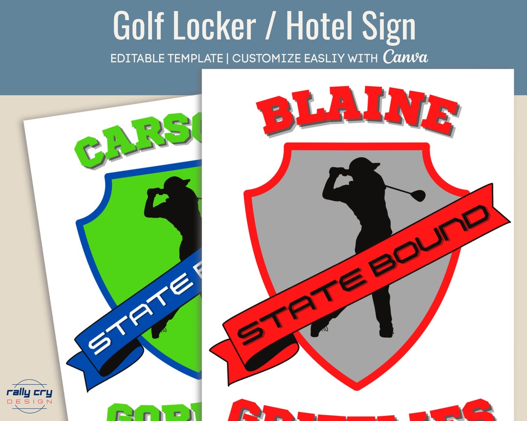 Boys Golf Hotel Door Hanger, State Bound Locker Decoration, Pep Rally ...