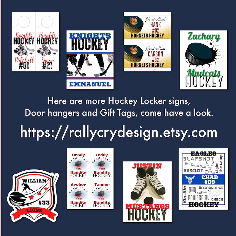 Good Luck Hockey Name Gift Tag Travel Treat Label Hockey - Etsy Canada
