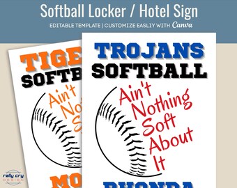 Softball Locker Sign - Etsy