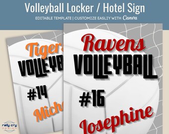 Volleyball Locker Sign Editable - Etsy