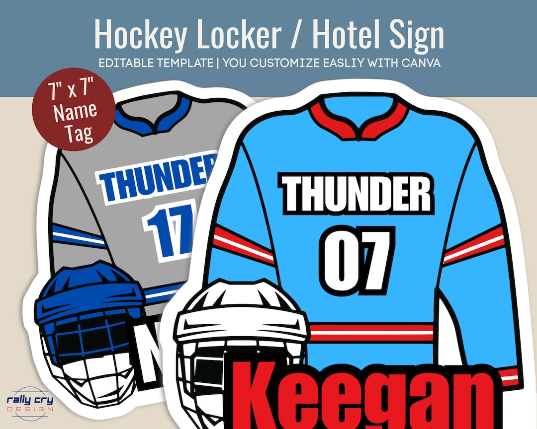Hockey Hotel Door Sign, Locker Decoration Name Tag, Club Hockey Team ...