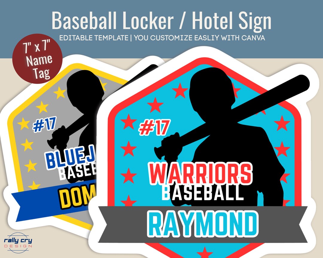 Baseball Hotel Door Sign, Locker Decoration Name Tag, Baseball ...