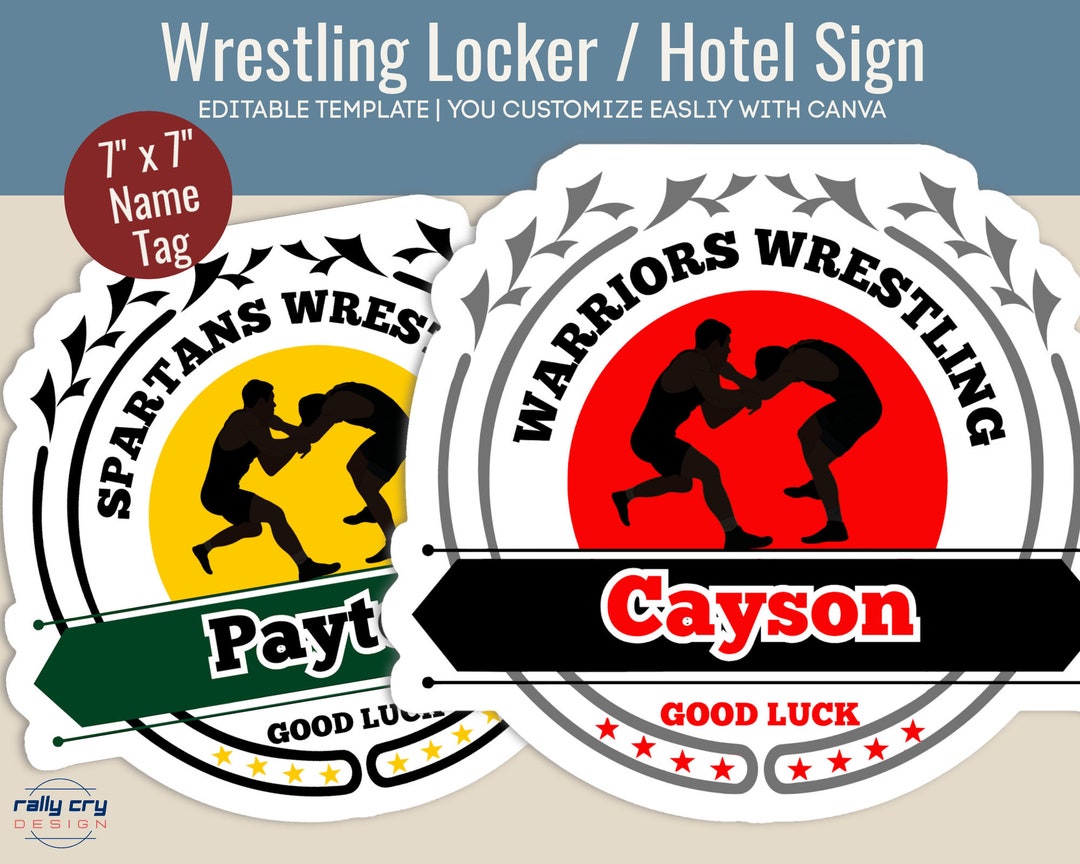 Good Luck Boys Wrestling Hotel Door Sign, Locker Decoration, Printable ...