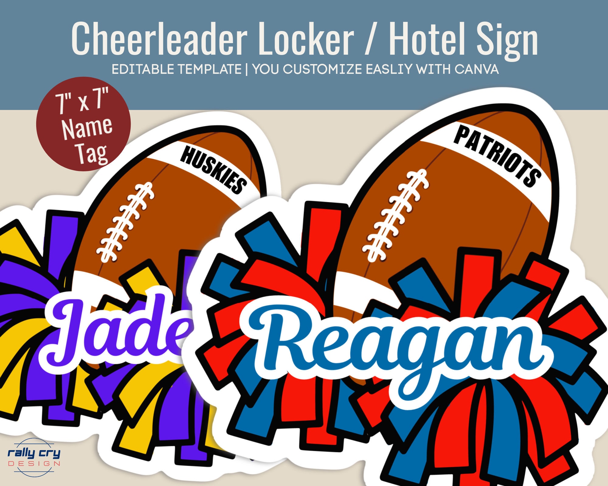 Football Cheerleader Name Tag Cheerleader Locker Decoration - Etsy