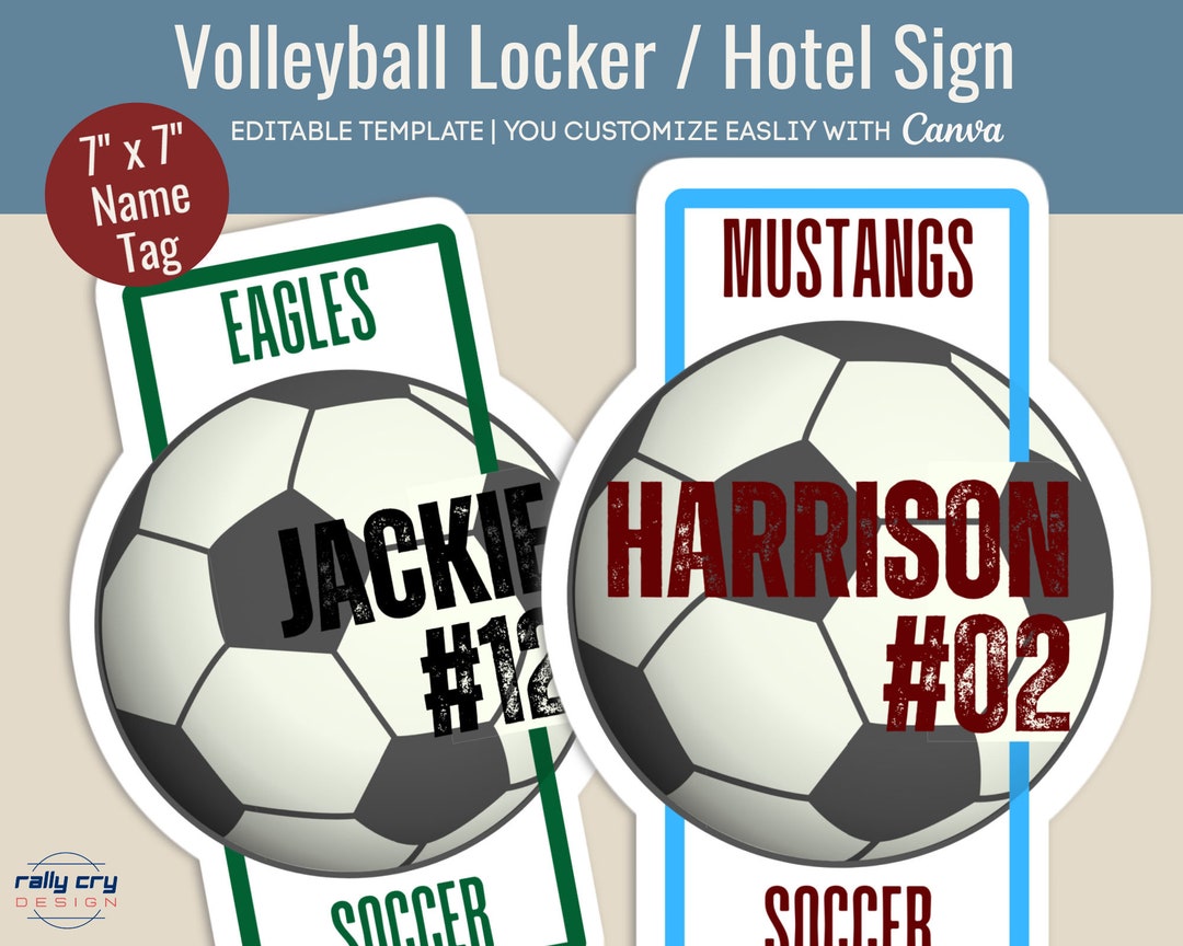Soccer Locker Decoration Name Tag Hotel Door Sign Soccer - Etsy