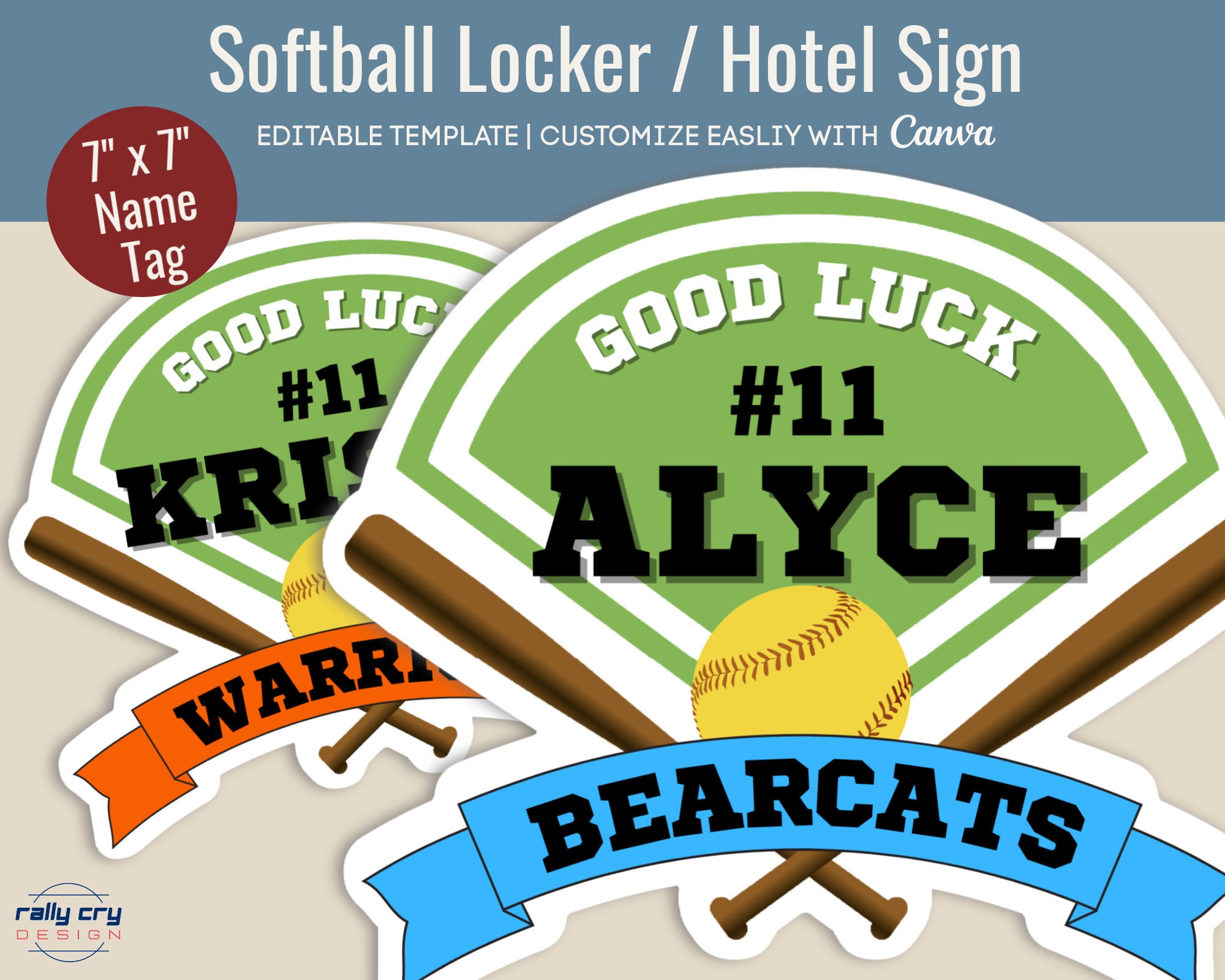 Softball Hotel Door Hanger, Locker Room Poster, Locker Decoration Name ...