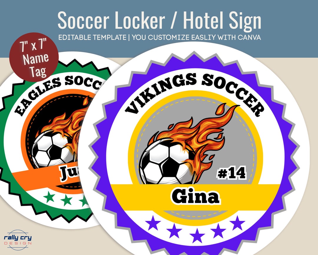 Soccer Team Hotel Door Name Tag, Club Soccer Tournament Sign, Soccer ...