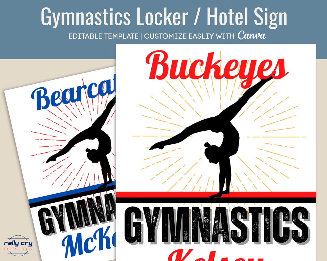 Gymnastics Hotel Door Sign Tag, Locker Decoration Sign, Gymnastics Club ...
