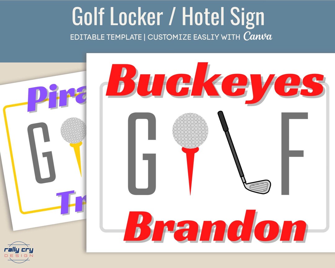 Golf Locker Decoration, Locker Room Sign Tag, Team Hotel Sign, Pep ...