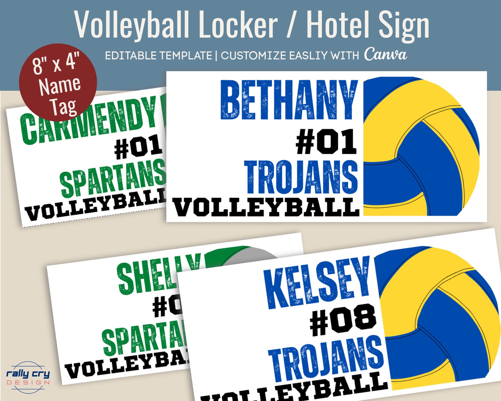 Volleyball Locker Decoration Name Tag, Hotel Door Sign, Team Sports ...