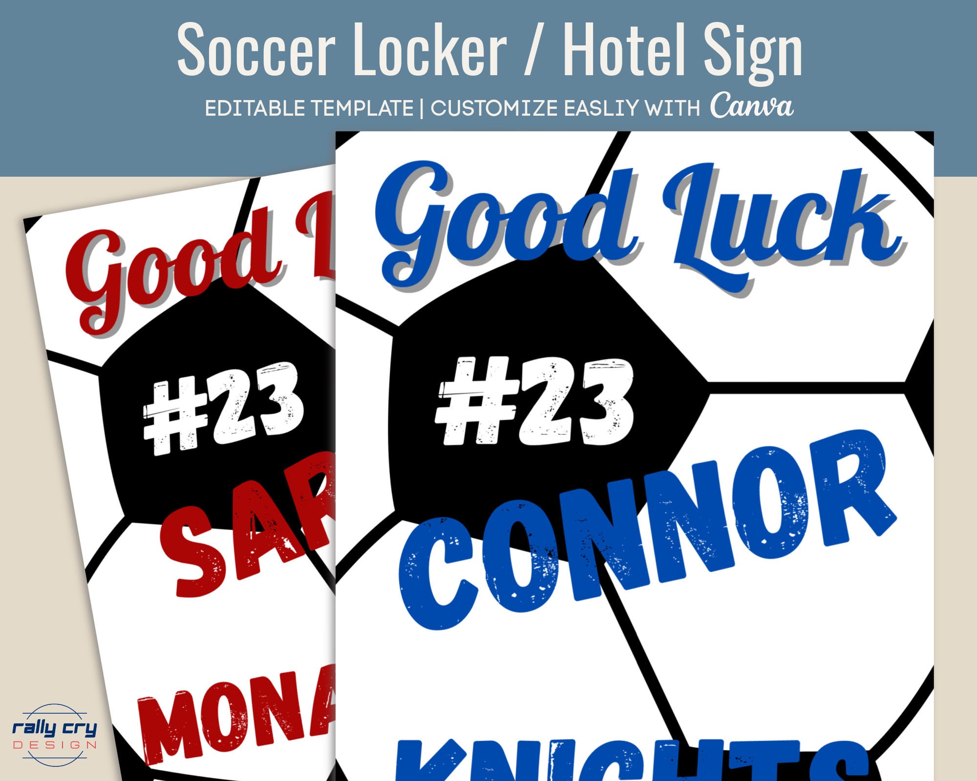 Good Luck Soccer Hotel Door Sign Locker Decoration Name Tag - Etsy