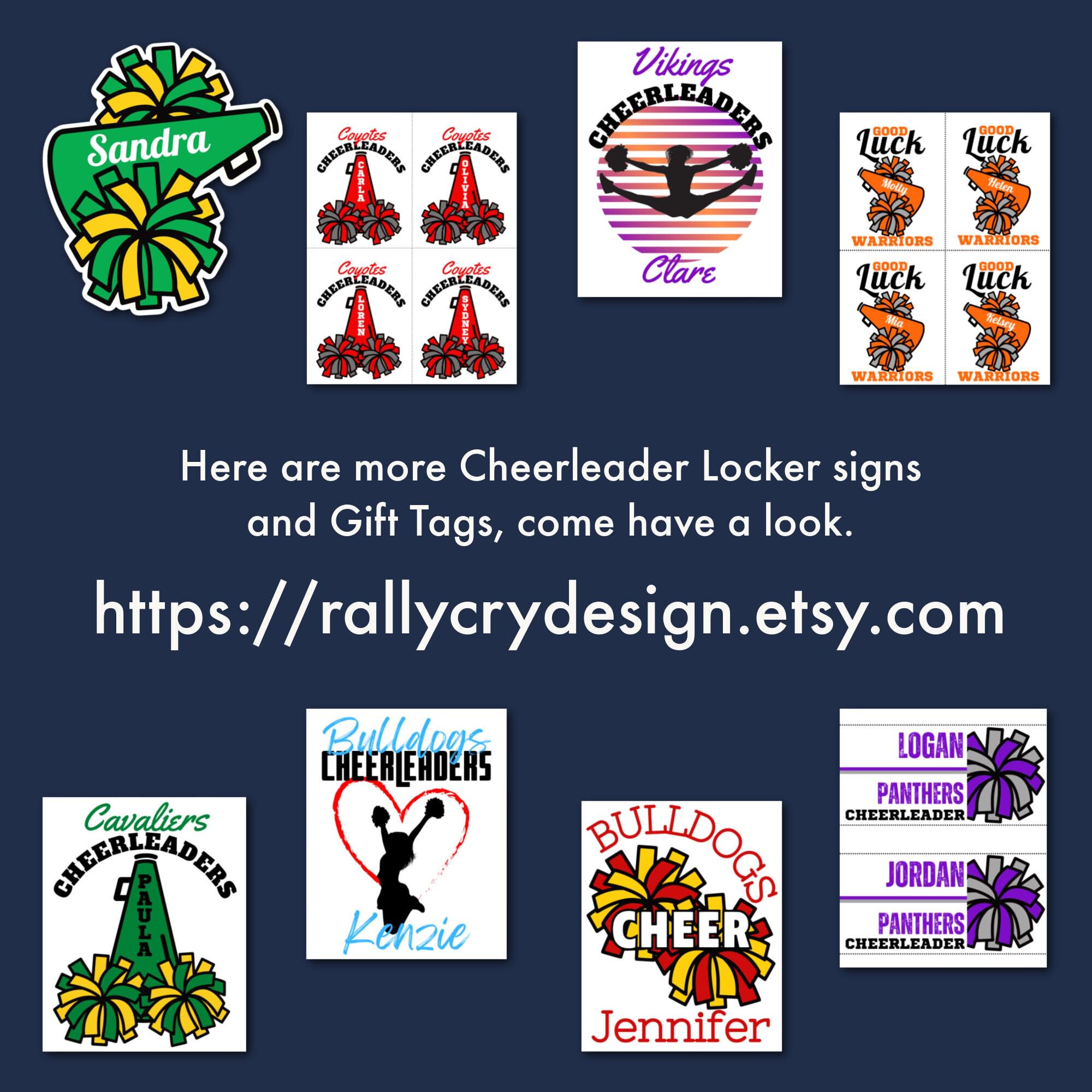 Good Luck Cheerleader Name Gift Tag, Cheer Travel Meet Treat Name Tag ...