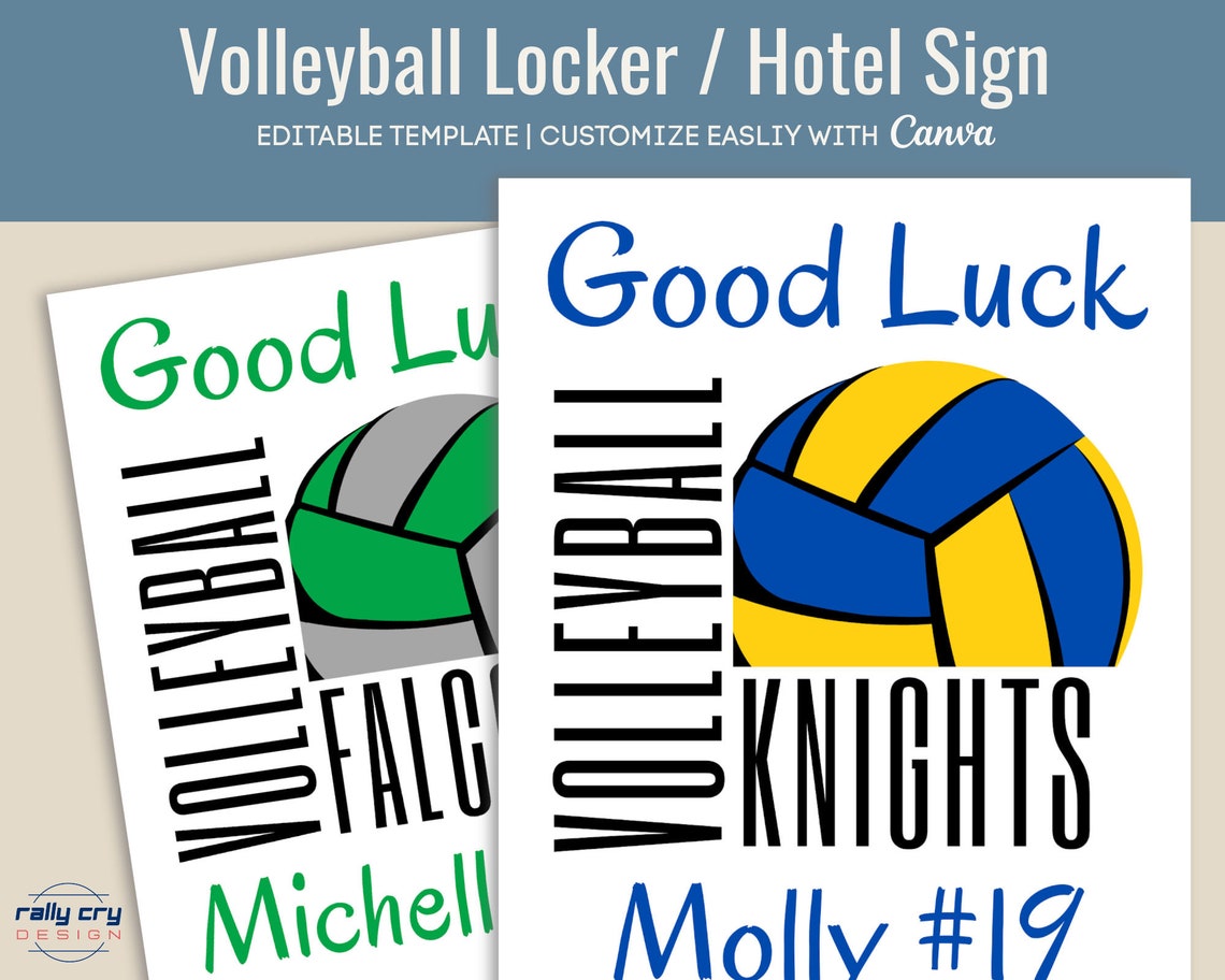 Good Luck Volleyball Locker Sign Hotel Door Sign Locker Room - Etsy