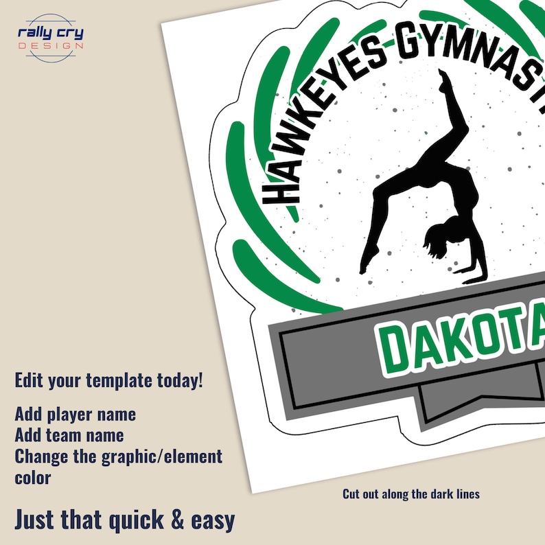 Gymnastics Hotel Door Sign, Gymnast Name Tag, Locker Decoration Sign ...