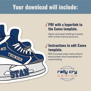 Hockey Skates Hotel Door Sign, Locker Room Decoration Name Tag, Club ...