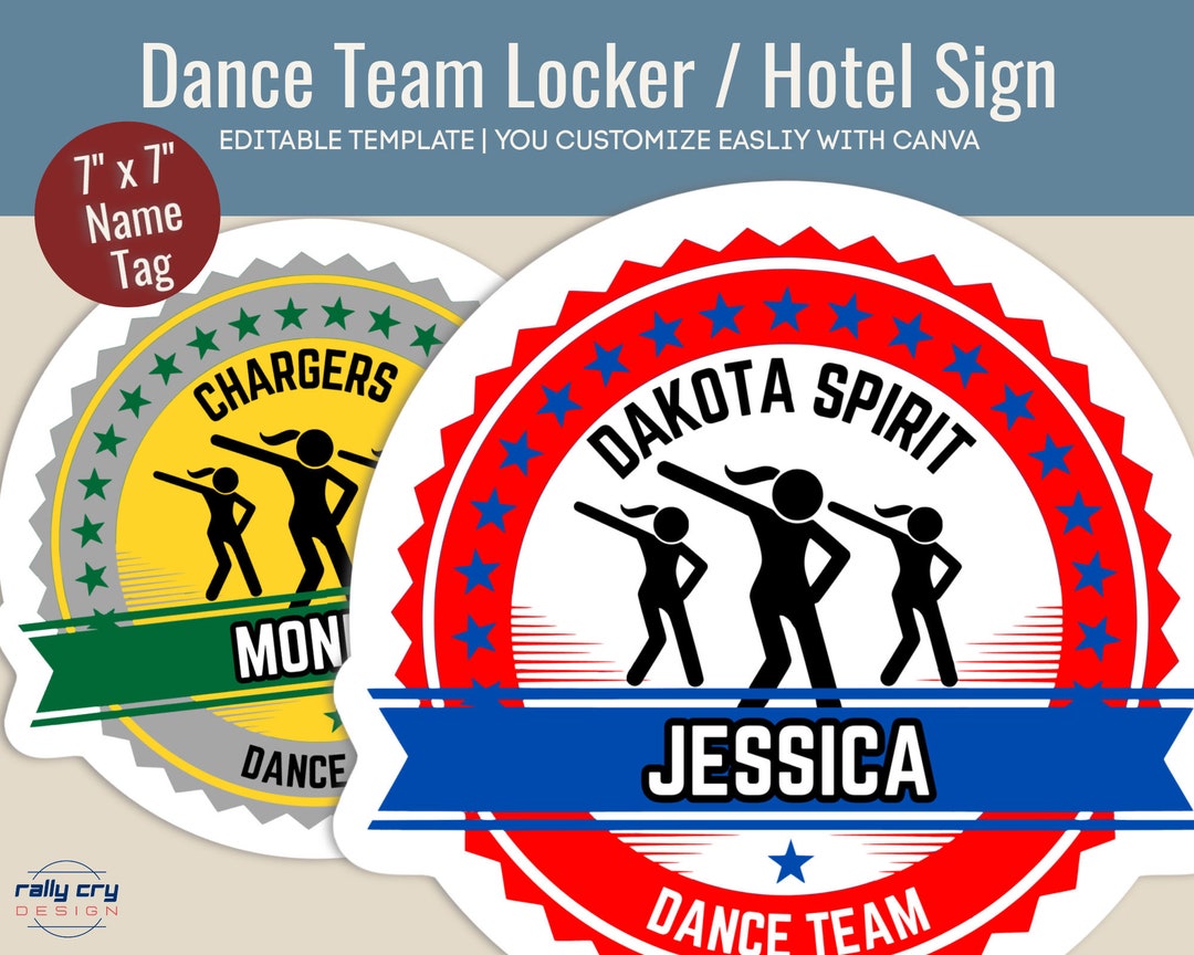 Dance Team Hotel Door Cutout Sign, Dancer Locker Decoration Name Tag ...