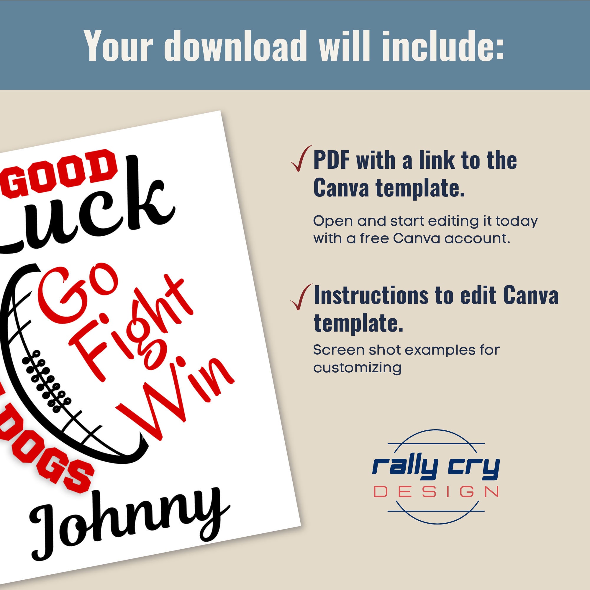 Good Luck Football Locker Decoration, Locker Sign Tag, Hotel Door Sign ...