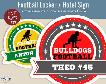 Football Locker Name Template - Etsy
