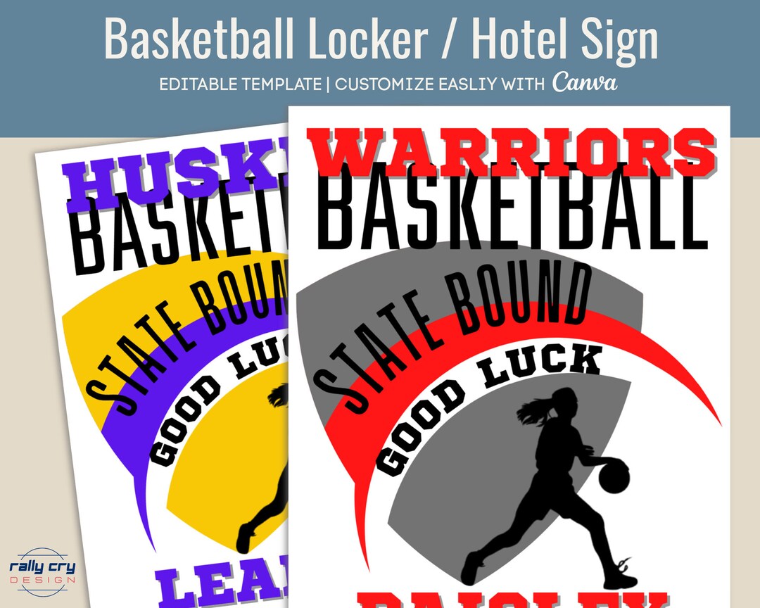 Good Luck Girls Basketball Locker Sign, State Bound Hotel Door Sign ...