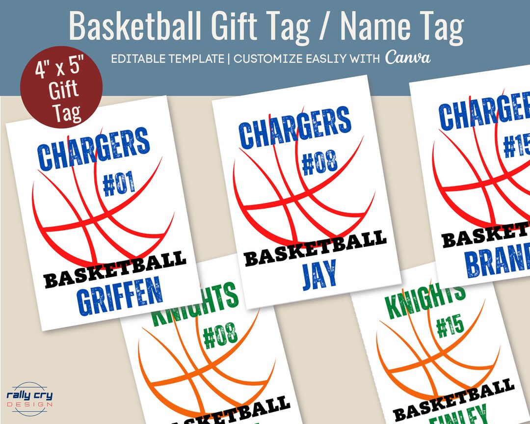 Basketball Name Gift Tag, Personalize Snack Name Tag for Travel Game ...