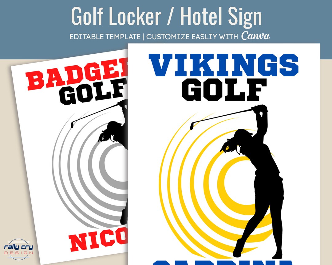 Girls Golf Hotel Door Sign Hanger, Locker Decoration Tag, Pep Rally ...