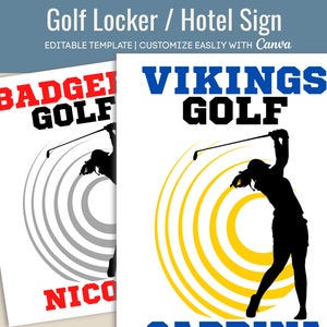 Girls Golf Hotel Door Sign Hanger, Locker Decoration Tag, Pep Rally ...