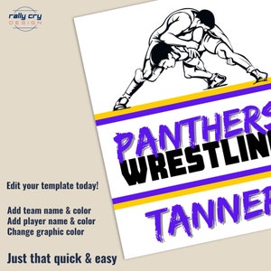 Wrestling Locker Sign, Hotel Door Sign Tag, Pep Rally Team Spirit ...