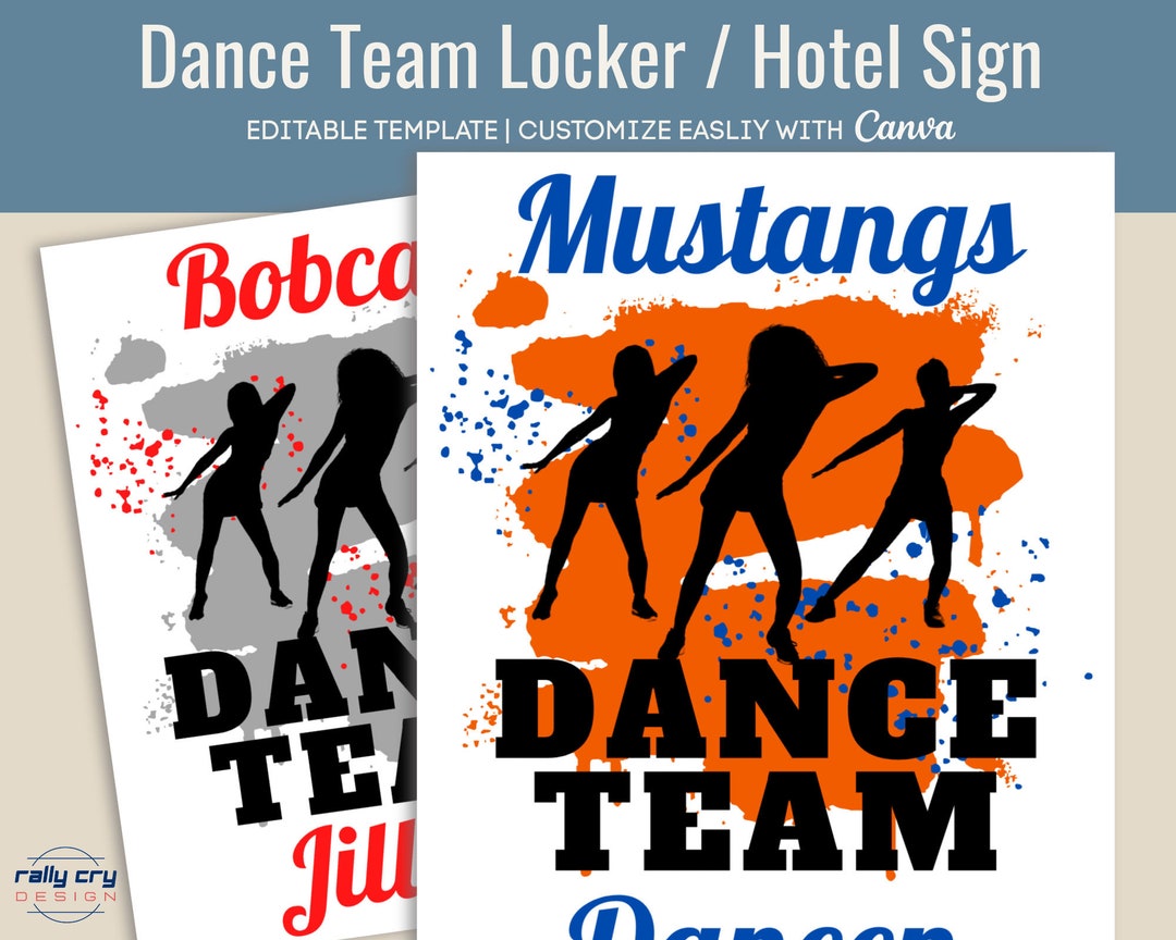 Dance Team Hotel Door Sign Tag, Locker Decoration, Dance Squad Spirit ...