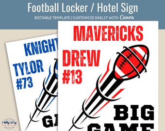 Football Hotel Door Sign - Etsy