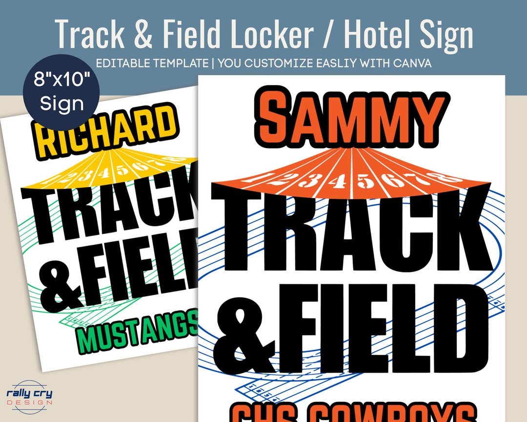 Track & Field Locker Sign Tag, Track Team Hotel Sign, Track Tournament ...
