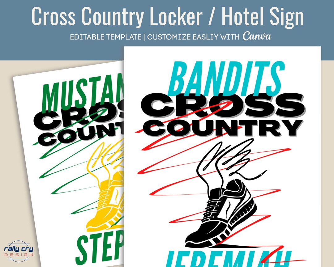 Cross Country Hotel Door Sign, XC Locker Decoration Tag, CC Team Spirit ...