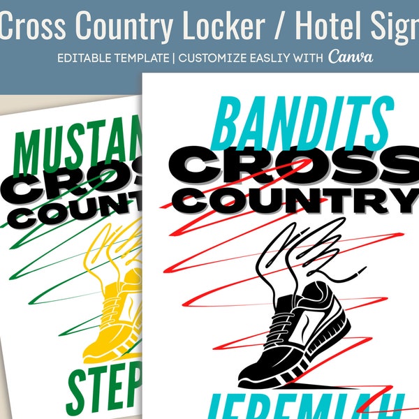 Cross Country Locker Signs - Etsy