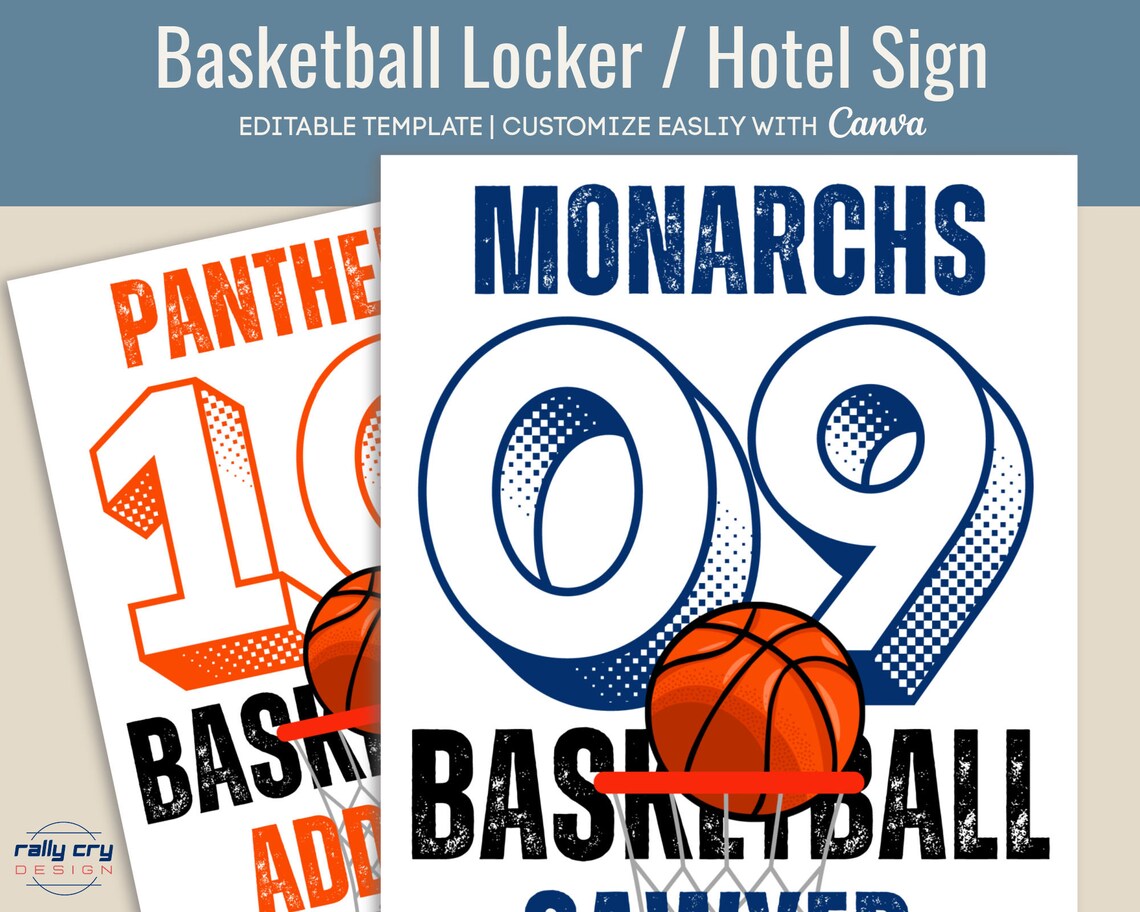 Basketball Hotel Door Sign Locker Tag Pep Rally Team Spirit - Etsy