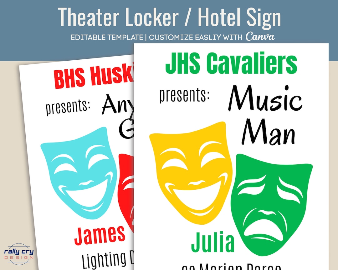 Theater Locker Sign, Theater Name Tag, Play Locker Decoration, Thespian ...