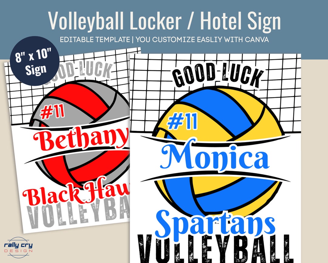 Volleyball Locker Sign, Travel Team Hotel Door Sign, Locker Room ...
