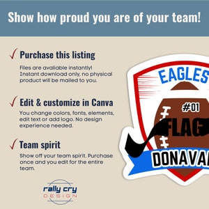 Flag Football Hotel Door Sign, Locker Decoration Name Tag, Flag ...