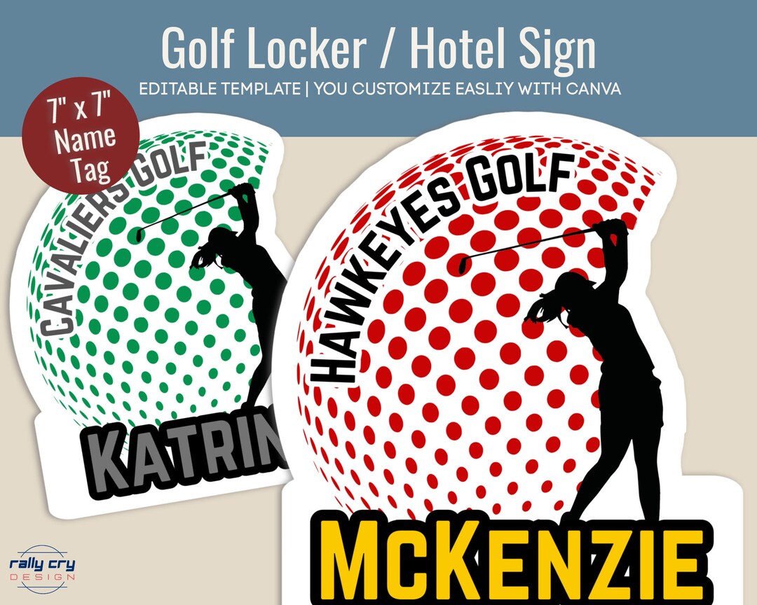 Girls Golf Hotel Door Cutout Sign, Golf Locker Decoration Printable ...